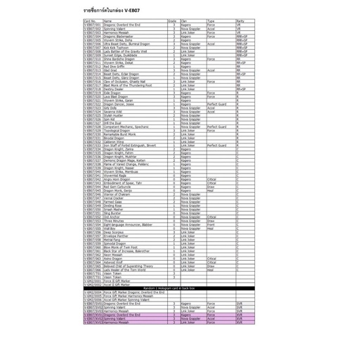 การ์ดแวนการ์ด VGT-V-EB07 EB08 - hobbyhellohobby - ThaiPick