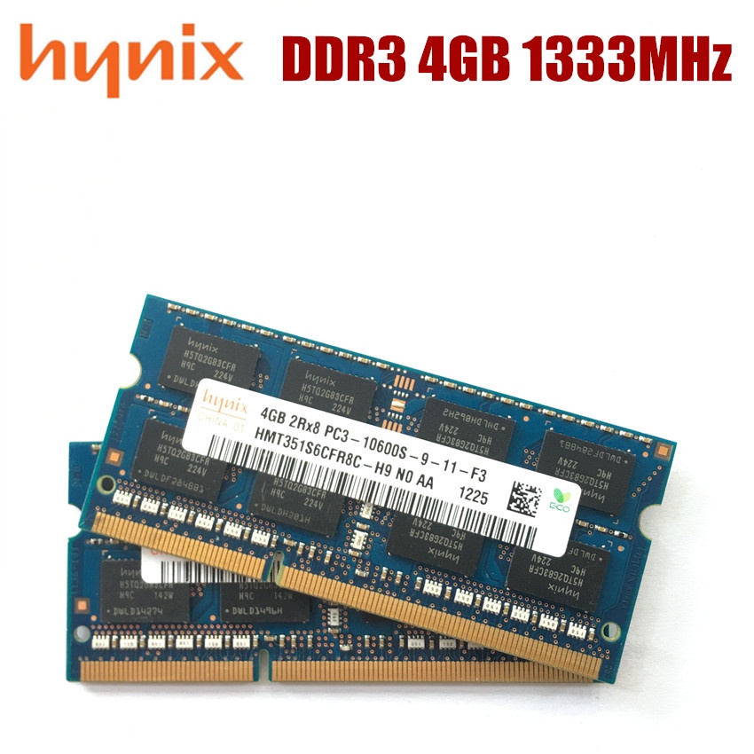 แรม：Hynix chiset 4GB 2Rx8 10600S C3 DDR3 1333Mhz 4gb Lato Memory Notebook Module SODIMM RAMการ์ด ...