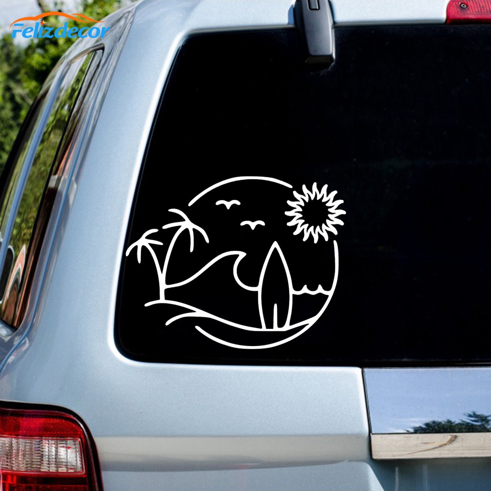 รถ ภายนอกรถHot Selling Beach Decal Car Decor Art Ocean Decals ...