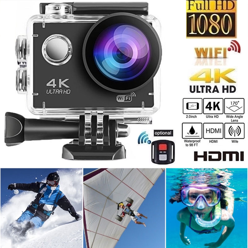4K 16MP 1080P HD Sport Action Camera Waterproof Outdoor Sports DV Bike ...