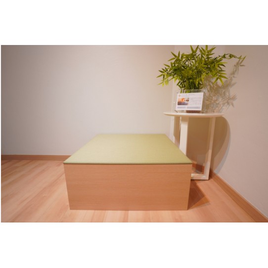 Tatami Storage Box ตั่งทาทามิแบบเปิดบน Natural Wood + Green ขนาด ...