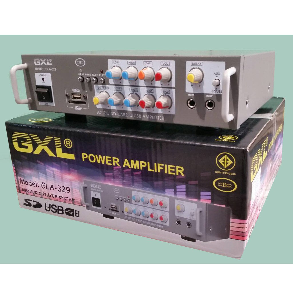 GXL-329 แอมป์ขยาย ใช้ไฟได้ 2 ระบบ ไฟบ้าน 220 V ไฟรถ DC 12V มีบลูทูธ มี ...