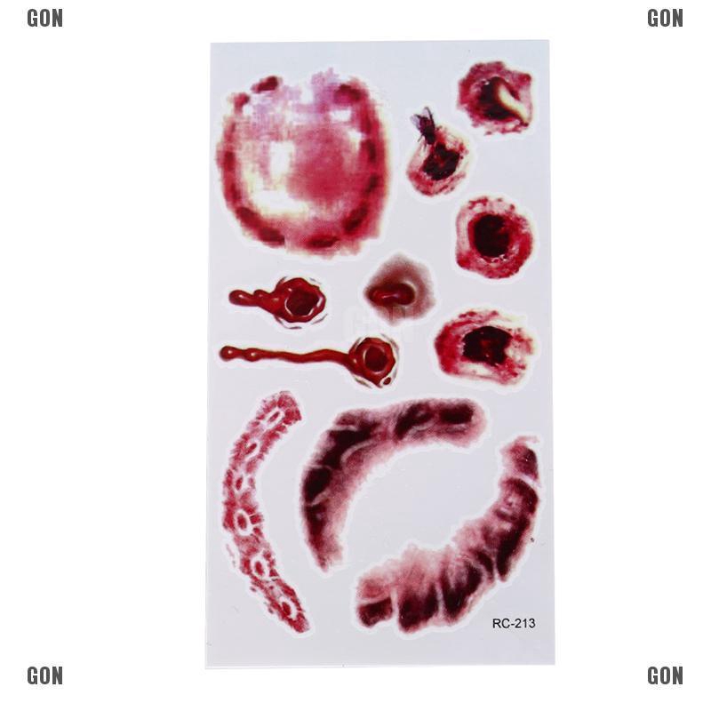 LOVE 5pcs halloween tattoo sticker cool temporary horror wound scar ...