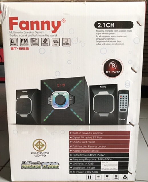 ลำโพง FANNY รุ่น BT-999 เชื่อมต่อบูลทูธ ฟังเพลงง่ายๆ ผ่านโทรศัพท์ มี ...