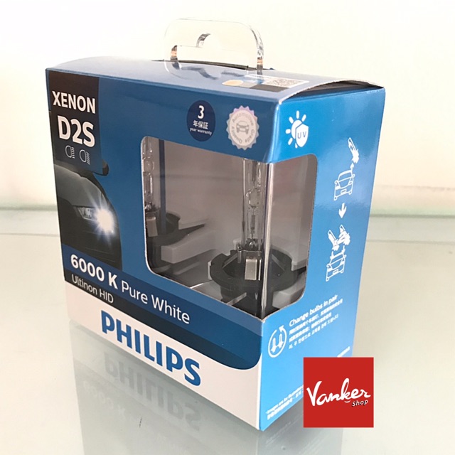 หลอดไฟ PHILIPS D2S D4S D2R 6000K Pure White Ultinon HID XENON 35W แพค ...
