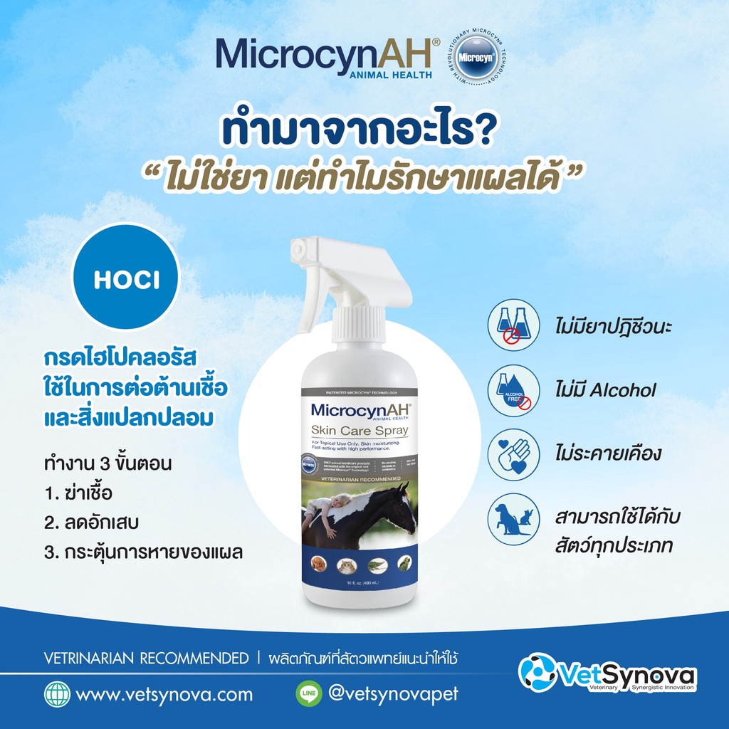 สเปรย์พ่นแผล MicrocynAH Wound Skin Care Spray สเปรย์ฆ่าเชื้อ รักษาแผล ...
