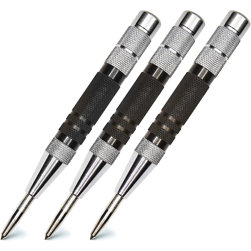3 Pc Set of 6 Inch Heavy Duty Automatic Center Punch Set for Wood ...