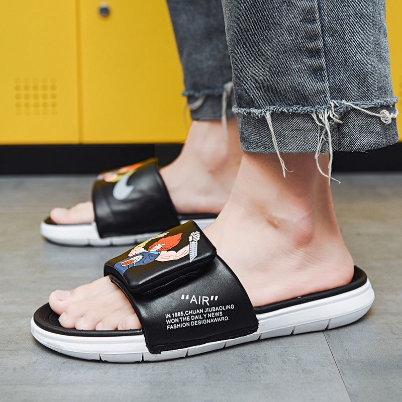 Magic Sticker Slipper Summer Beach Couple ของผู้ชายลากกลางแจ้ง ...