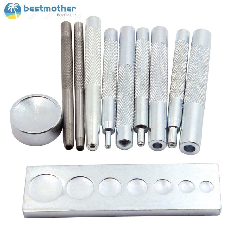BM 11pcs Leathercraft Tool Die Punch Snap Rivet Setter Kit Diy Type 633/655/831/201 mcTE ...