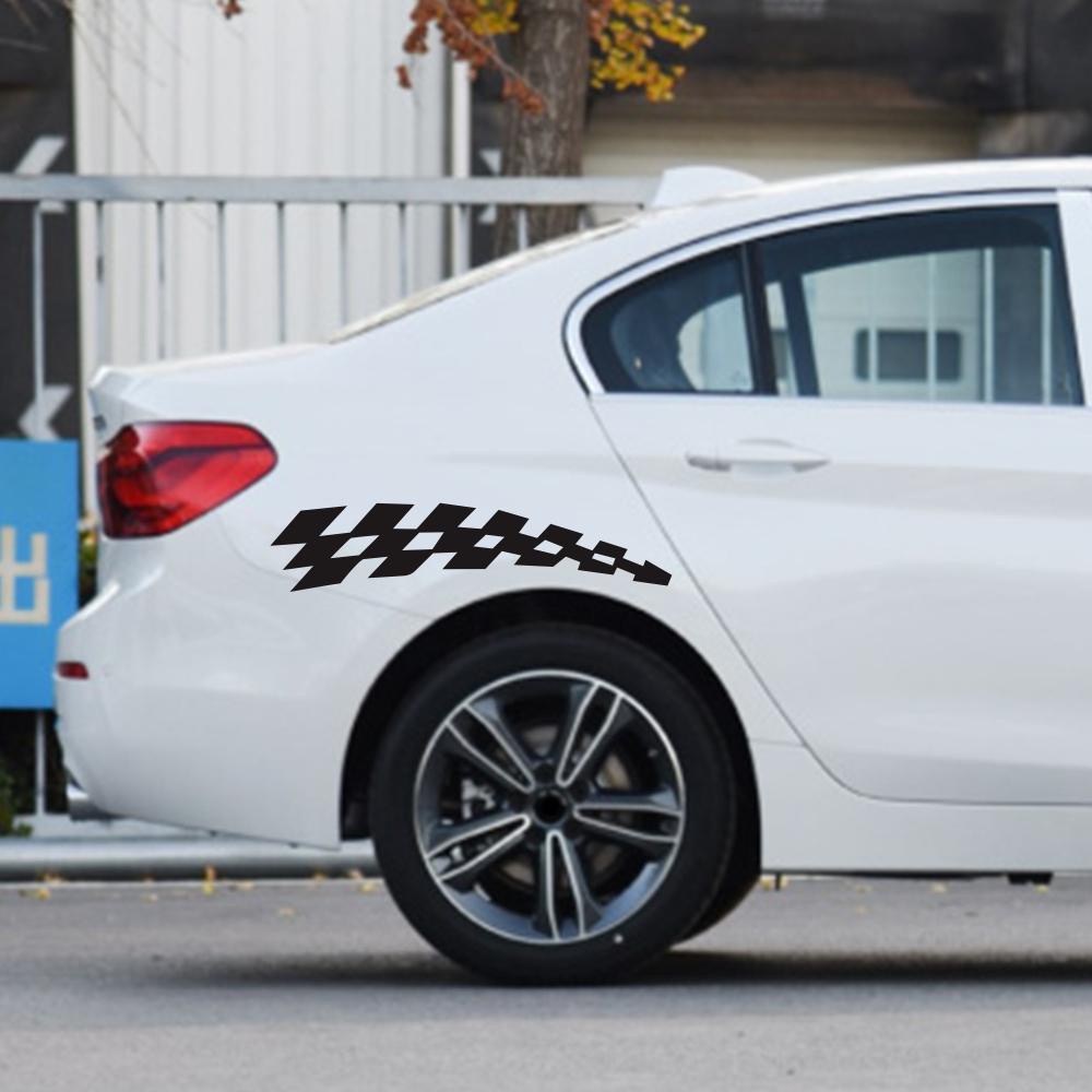 Car Racing Stickers Vehicle Car Decals Plaid Wheel Flags Reflector ...