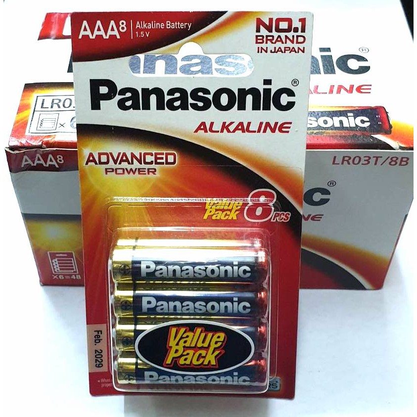 ถ่าน Panasonic Alkaline Aaa กล่อง 48 ก้อน แพค 8 ก้อน X6 แพค Shopee