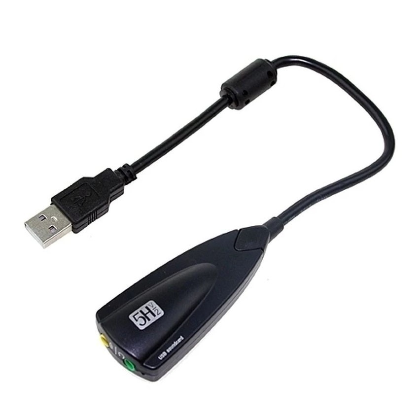 Steel Sound USB 2.0/5Hv2 Virtual 7.1 Channel Sound Card - (Black) | Shopee Thailand