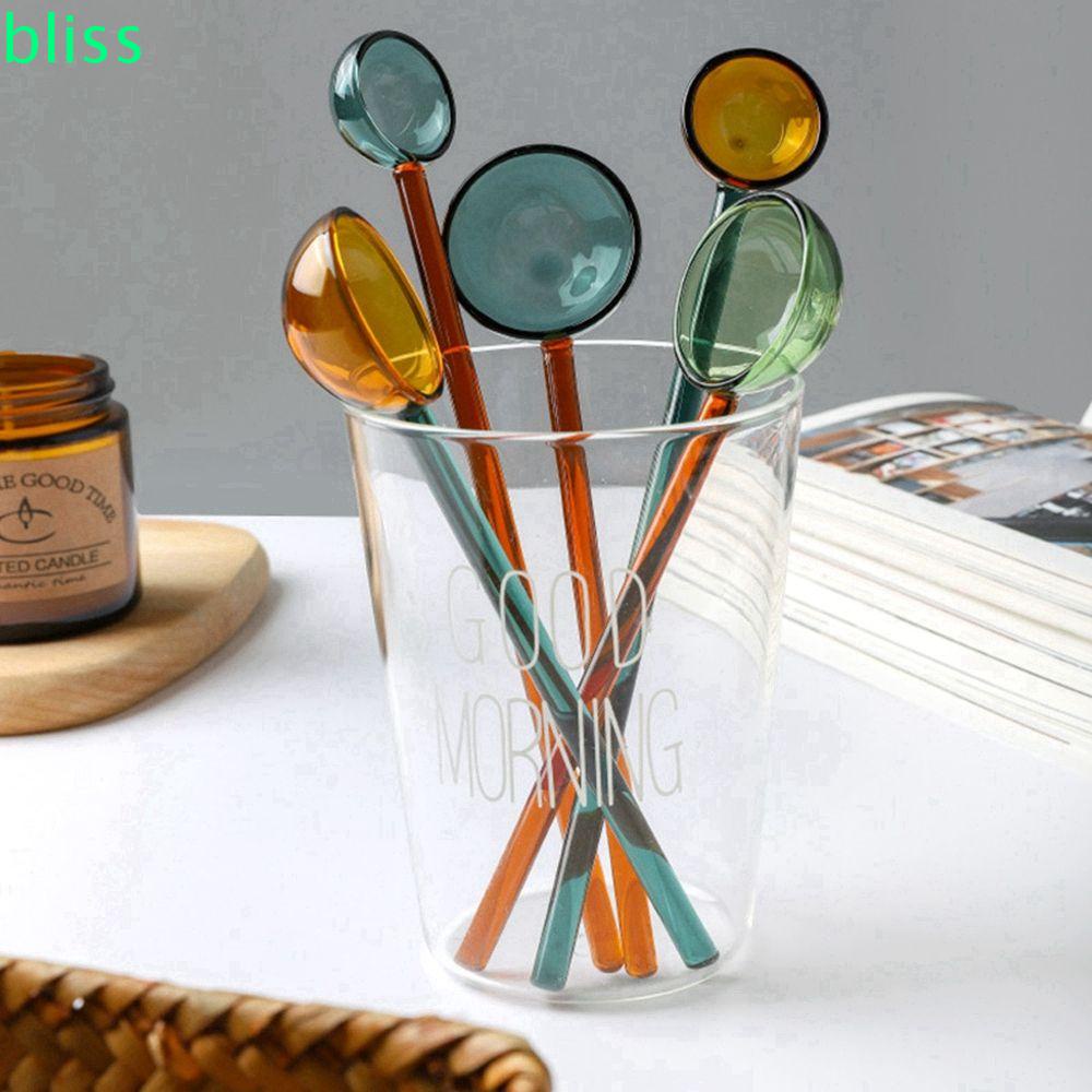 BLISS Colored Transparent Spoon Round Rod Tableware Stirring Spoons ...