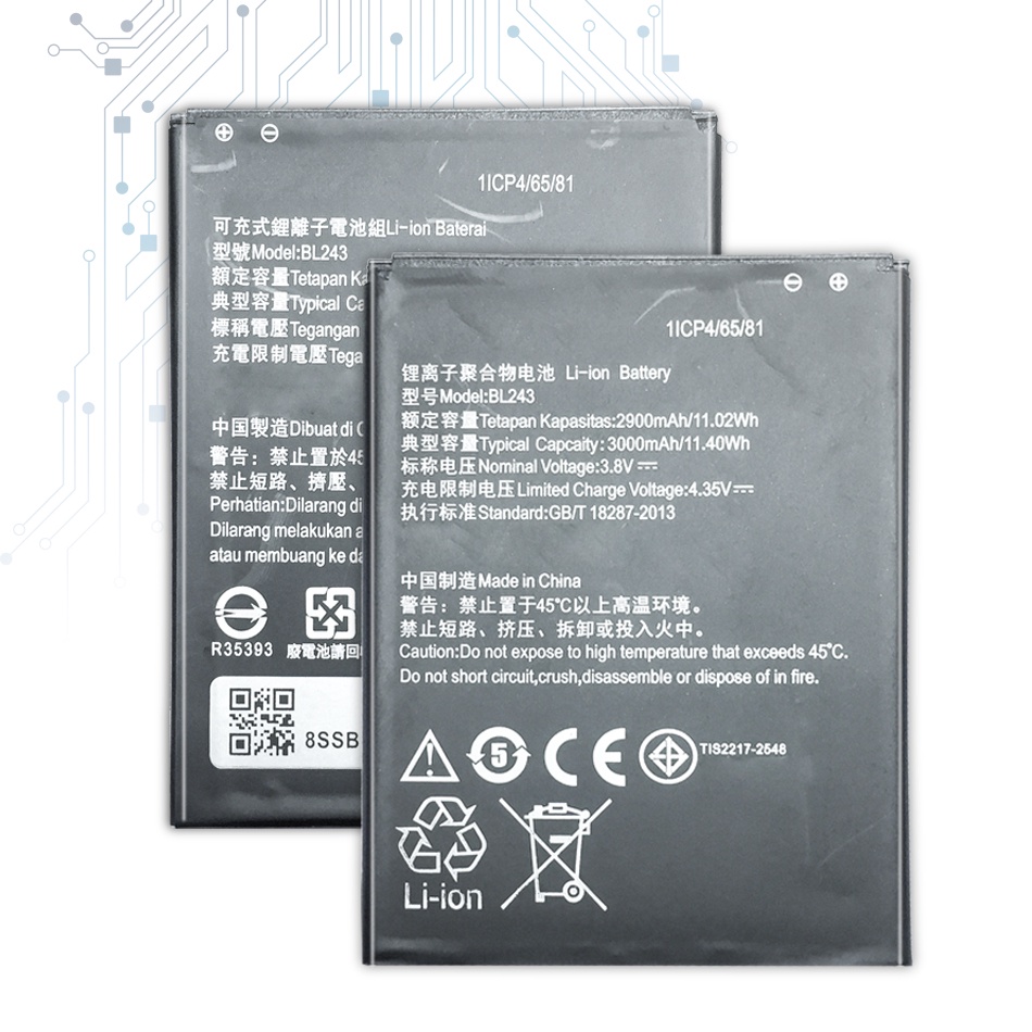 BL243 Mobile Phone Battery For Lenovo K3 Note K3Note K50-T5 A7000 A5500 ...