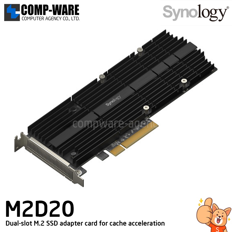 Synology M2D20 Dual M.2 NVMe 22110 / 2280 SSD Adapter Card PCIe Gen3 x8 ...