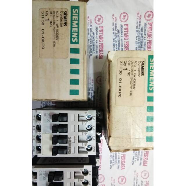Contactor / Kontaktor Type 3TF30-01E 4Kw Coil 110V / 220V AC Siemens ...