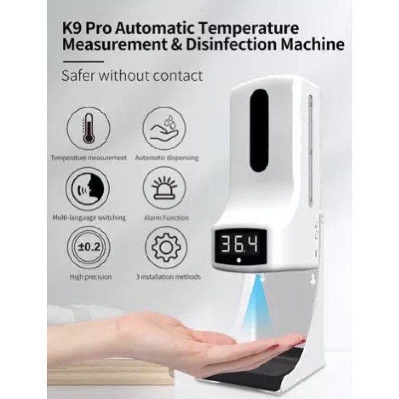 K9 PRO วัดอุณหภูมิแบบจ่ายเลยแอลกอฮอล์ขนาด1000ml. แบบติดตั้งโต๊ะผนัง ...