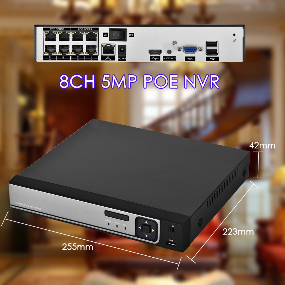 8CH 5MP POE NVR Video Surveillance System H.265 with 4pcs 3mp ip camera ...