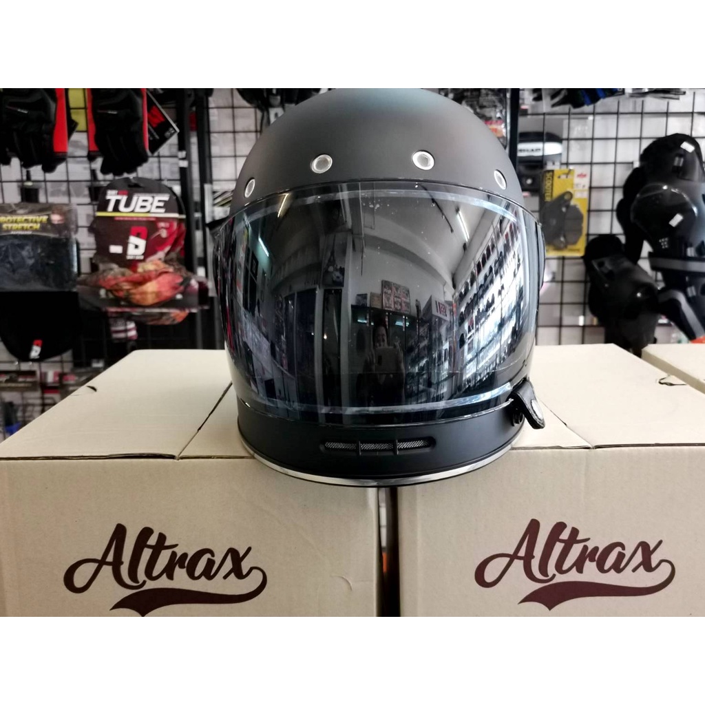 หมวกกันน็อค ALTRAX VINTAGE คลาสสิค วินเทจ สีดำด้าน Black Matte ...