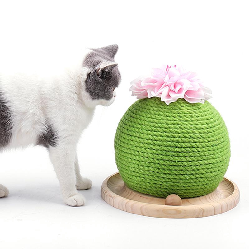 Funny Cactus with Flower Cat Scratching Board pet Scratch Post Cat ...