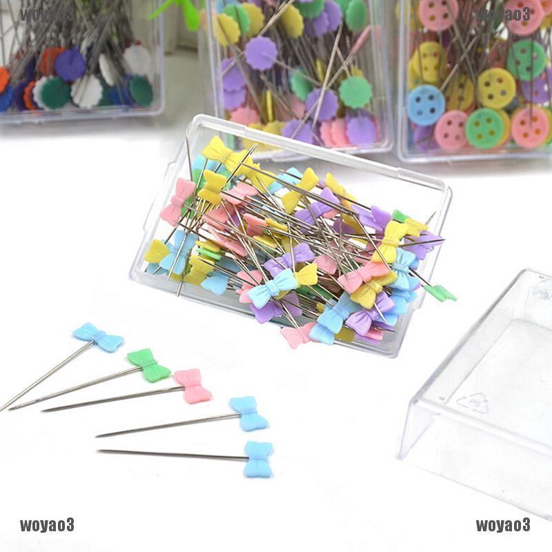 100X Patchwork Pins Flower Button Head Pins DIY Quilting Tool Sewing ...