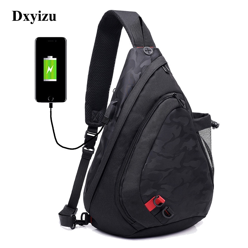 Ready StockMen Chest Bags Waterproof Nylon Single Shoulder Large Male ...