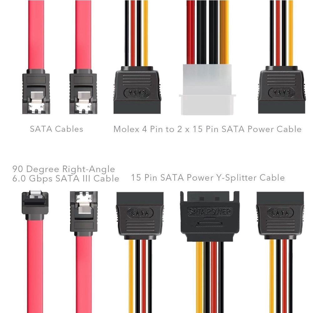 Computer Mounting Kit Internal Hard Disk SATA Data Cable Durable Power ...