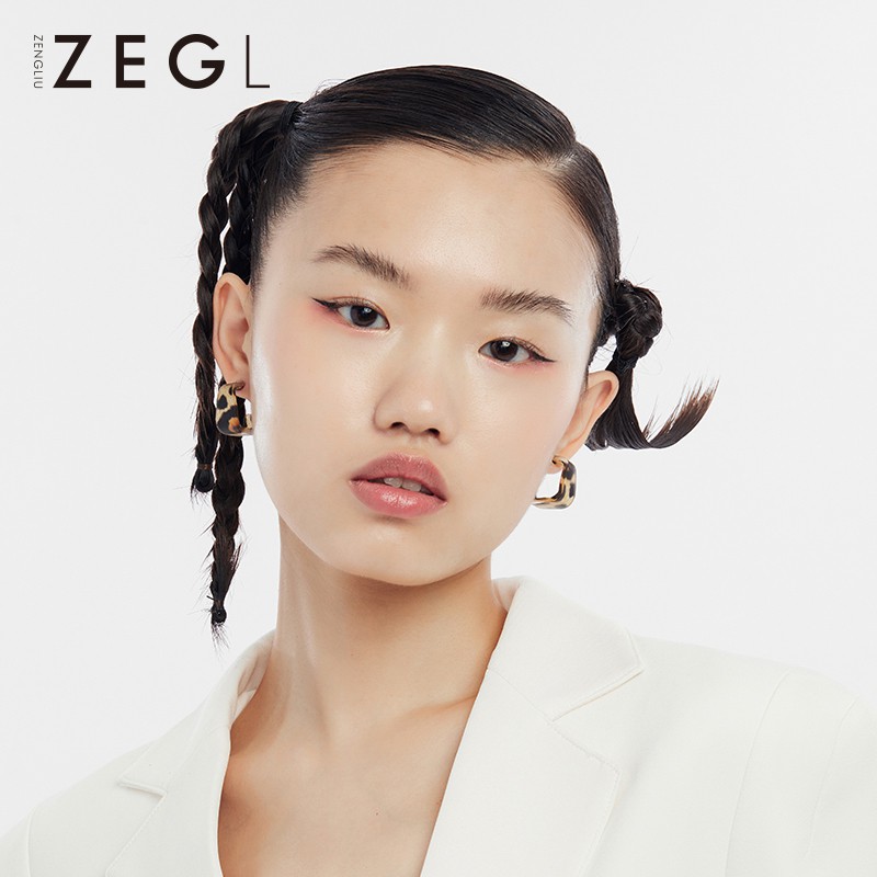 ♙┅ สไตล์ร้อนแฟชั่น ZEGL เรซิ่นเสือดาวต่างหูหญิงออกแบบต่างหู 2021 ใหม่ ...