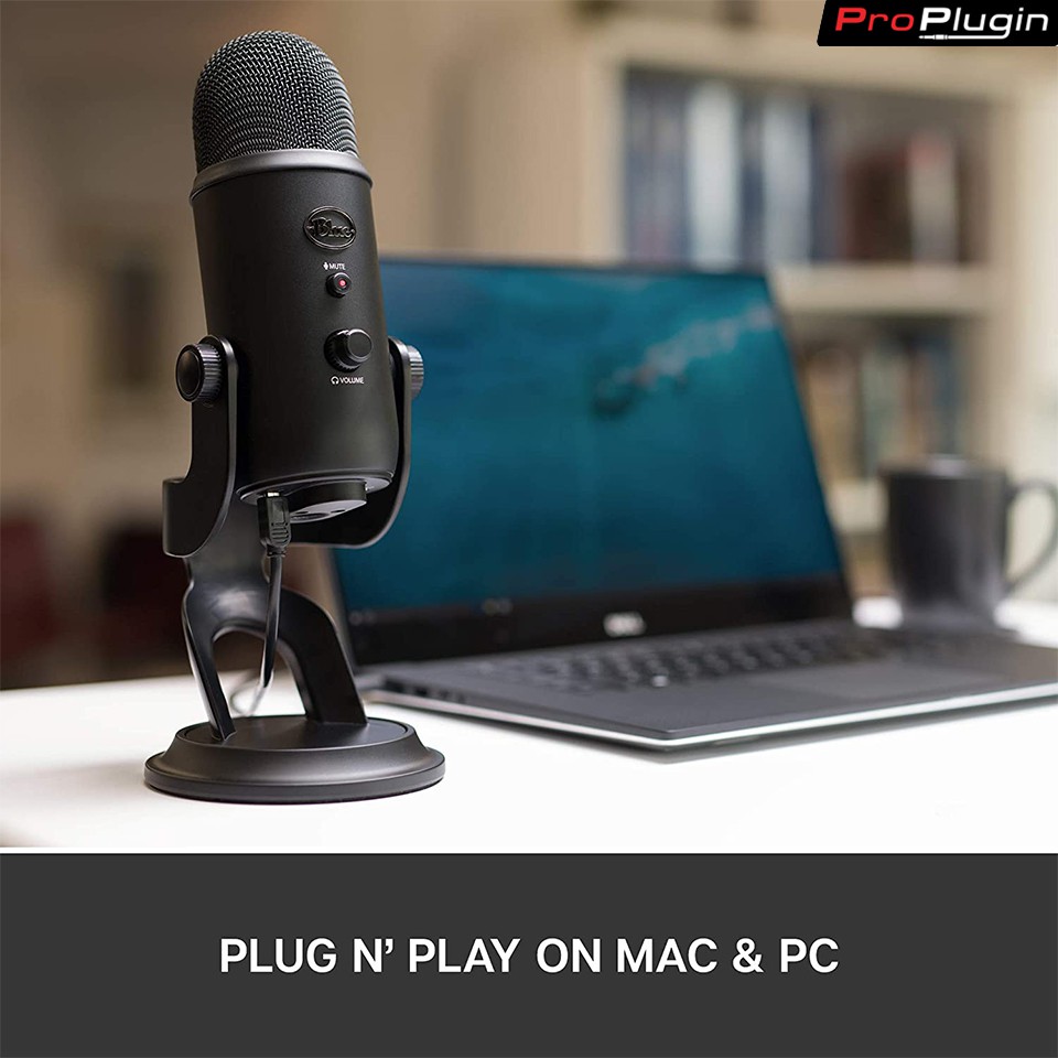 Blue Yeti Studio Microphone ไมโครโฟนระดับ Professional แบบ multi-pattern สำหรับบันทึกเสียง ...