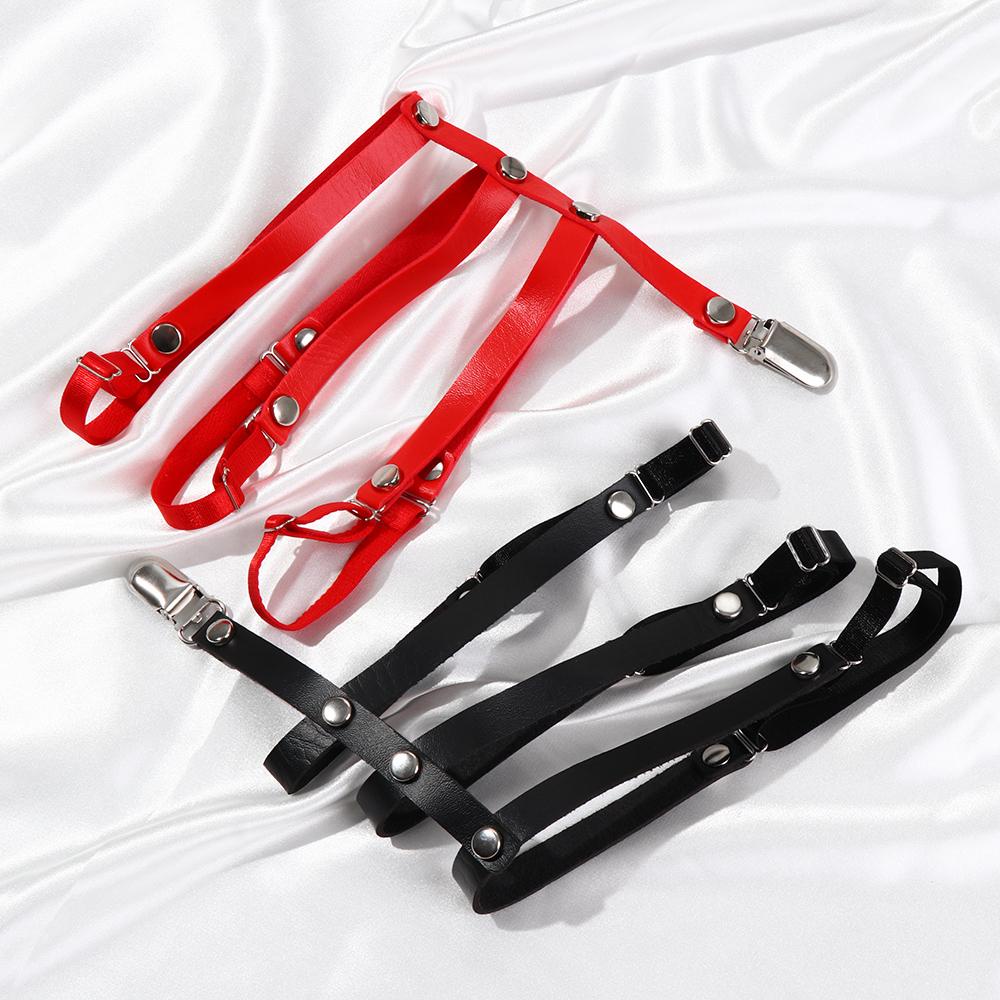 CLEVER Elastice Thigh Ring 3 Rows Leg Harness Garter Belt Pu Leather ...