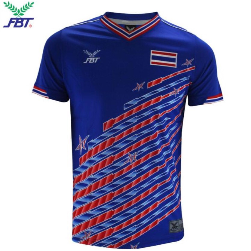 Fbt Thai Cheer Printed Football Jersey Model 12F524 Blue 1 polyester ...