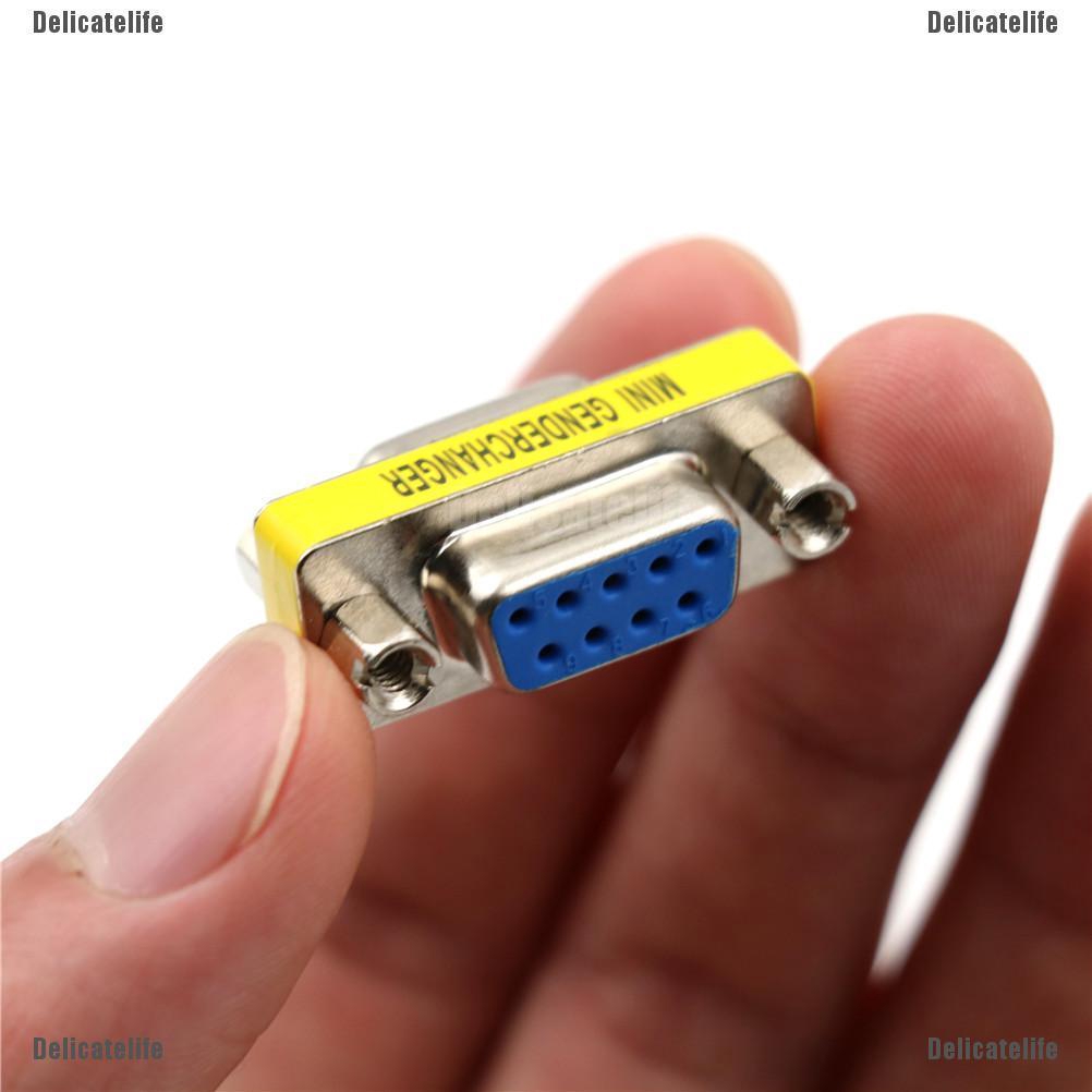 New Serial RS-232 DB9 9 Pin Female to Female FF Gender Changer Coupler ...