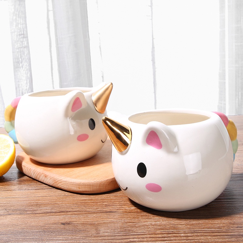 300ml 3d Unicorn Mug Creative Ceramic Coffee Tea Cup Cute Cartoon ...