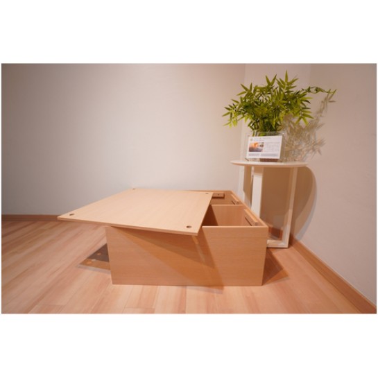 Tatami Storage Box ตั่งทาทามิแบบเปิดบน Natural Wood + Green ขนาด ...