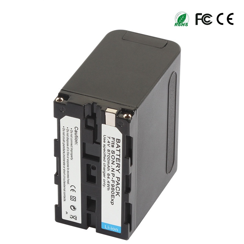 แบตเตอรี่ 8700mAh NP-F980 NP-F970 NP-F960 มีไฟบอกสถานะแบต Sony type Battery with DC and USB ...