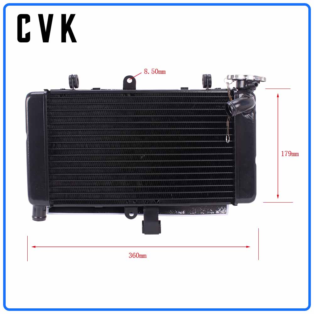 CVK Motorcycle Aluminium Black Radiator Cooler Cooling Water Tank For ...