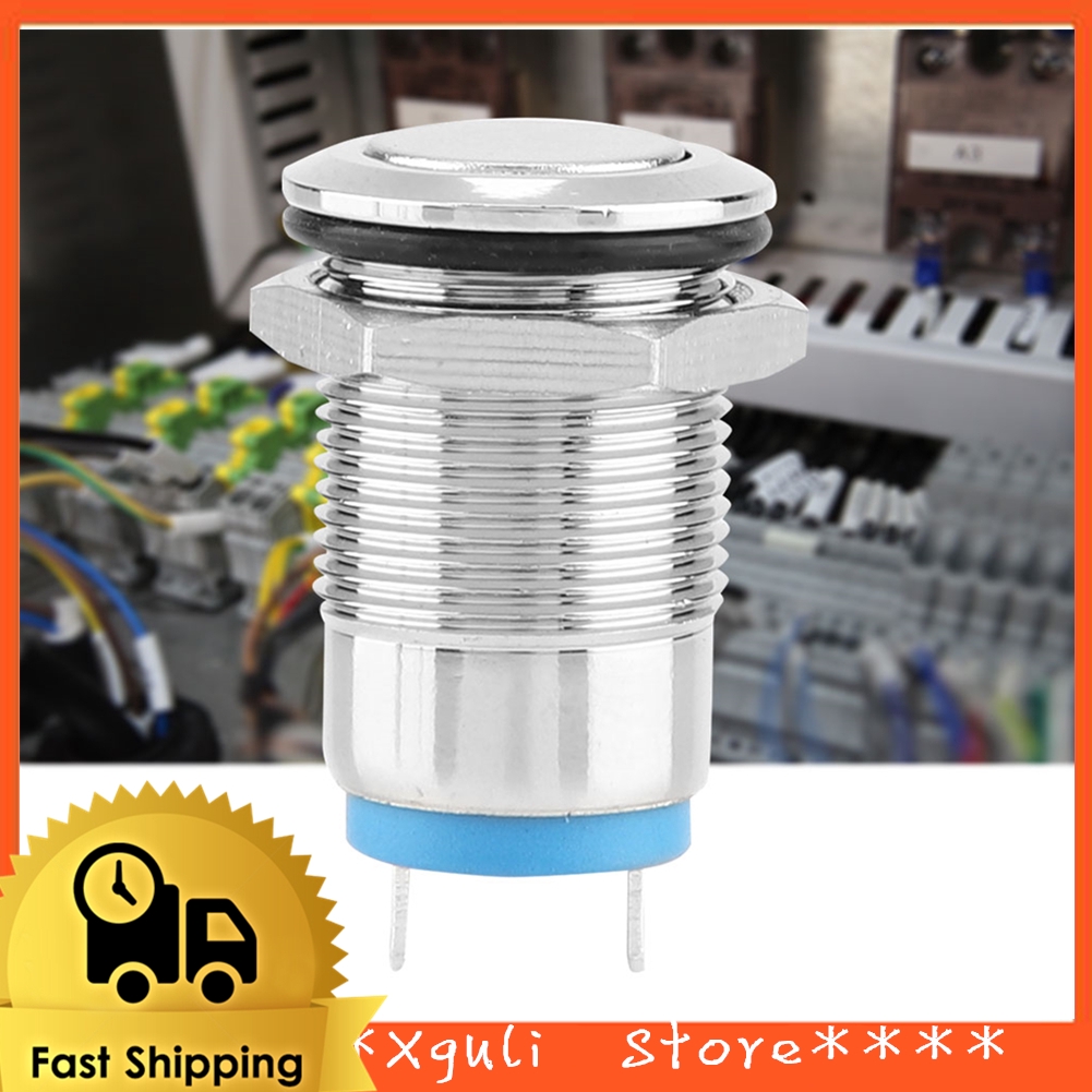 50pcs 12mm Self-locking Metal Push Button Switch Flat Head 2-Pin ...