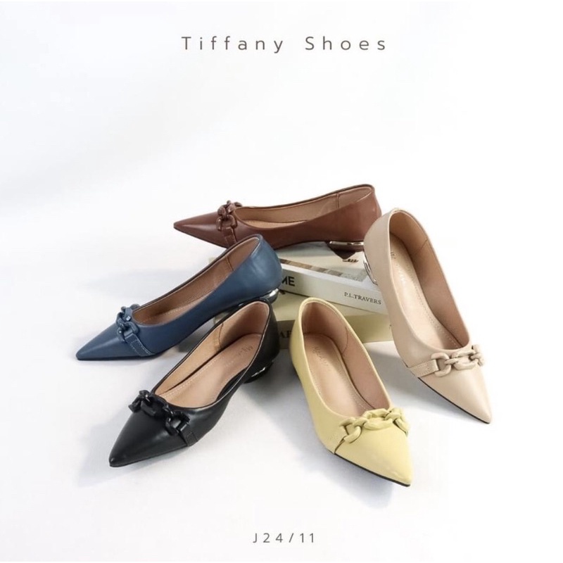 Tiffany Shoes รองเท้าส้นเตี้ยหน้าโซ่ สีดำ Size 38 (MG-Access) - pallist ...