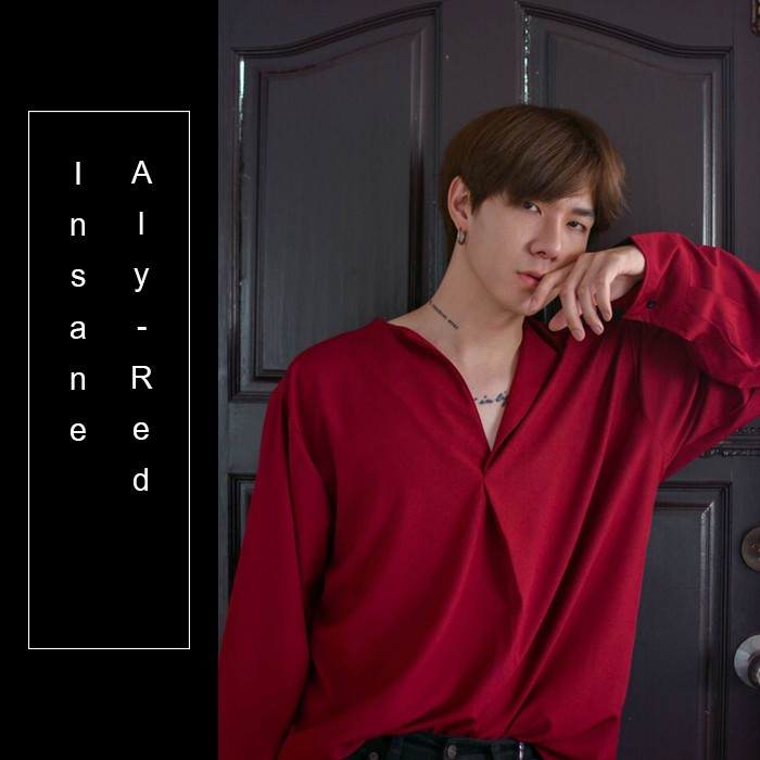 Insane Brand Shirt รุ่น ALY คอจีนโบราณ Red - insanebrand.shop - ThaiPick