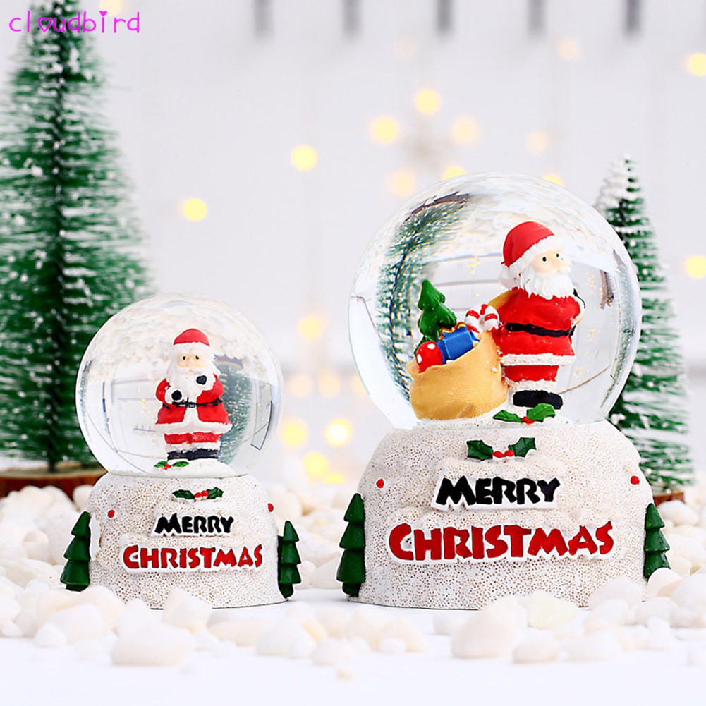 ★♈★ Crystal Ball Ornament Glowing Santa Snowman Glass Ball Adornment ...