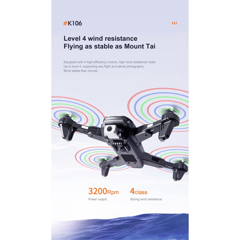 2022 New K106 LED Light Drone 4K HD dual cameras Visual Obstacle ...
