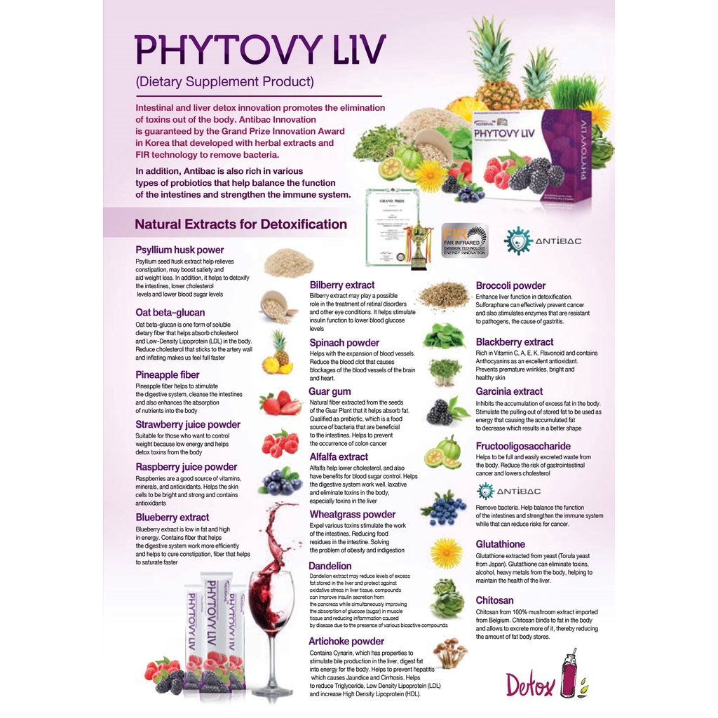 FREE SHIPPING 100 GENUINE PHYTOVY LIV fiber digest constipation excrete ...