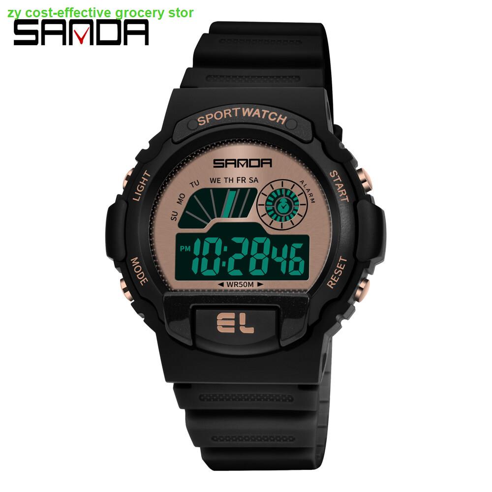 SANDA men waterproof students watch fashion multifunctional luminous ...
