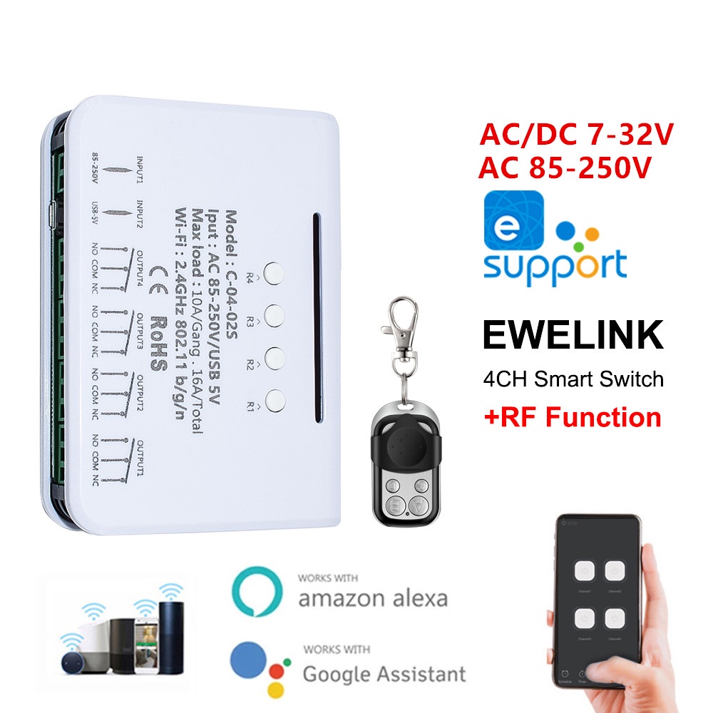 Ewelink 4ch Smart Light Home Wireless Wifi Switch Module Dc 7v 32v 85 ...