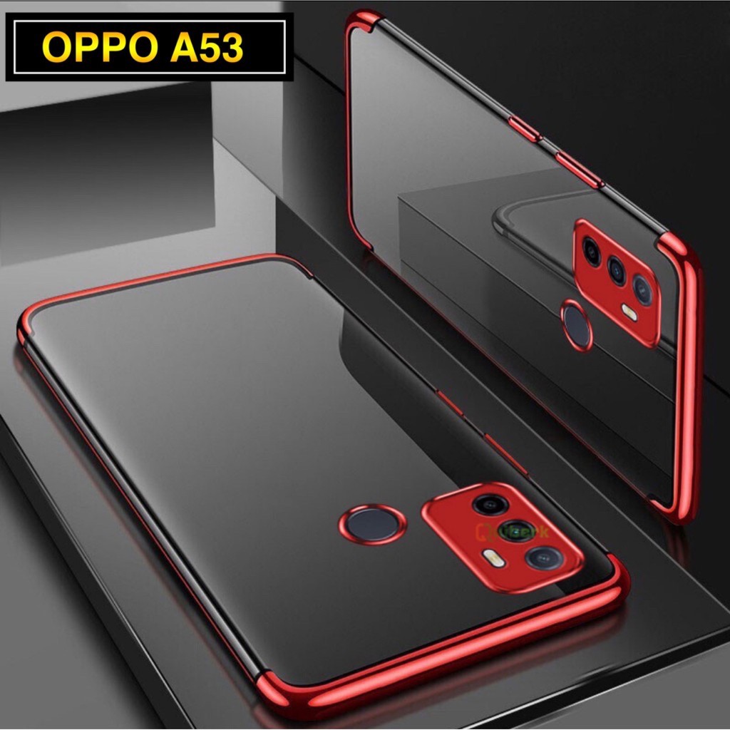( รุ่นใหม่ ) Case OPPO A53 (2020) เคสออฟโป้ เคสนิ่ม ขอบสีหลังใส เคสกัน ...