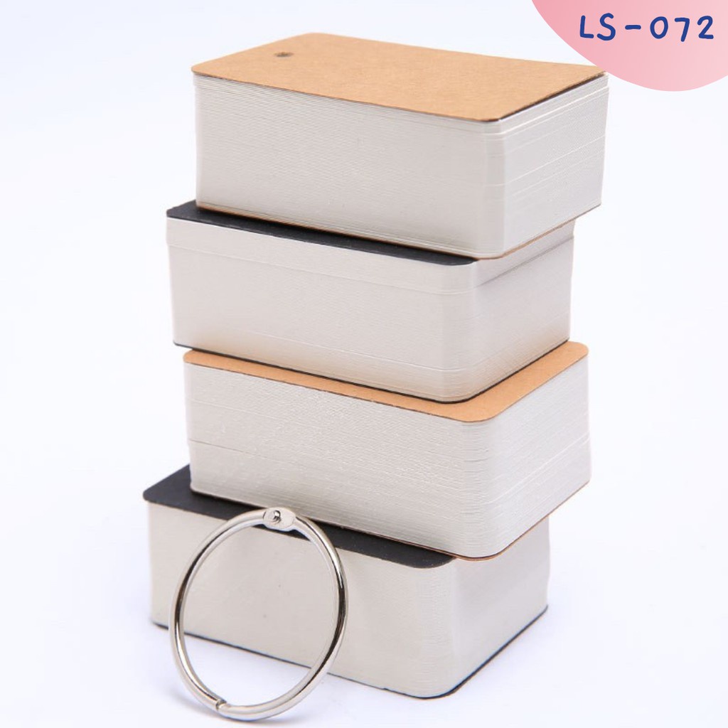 บัตรคำเปล่า flash card จดศัพท์ พร้อมห่วง ขนาด 4x7ซม. 100แผ่น กระดาษถนอม ...