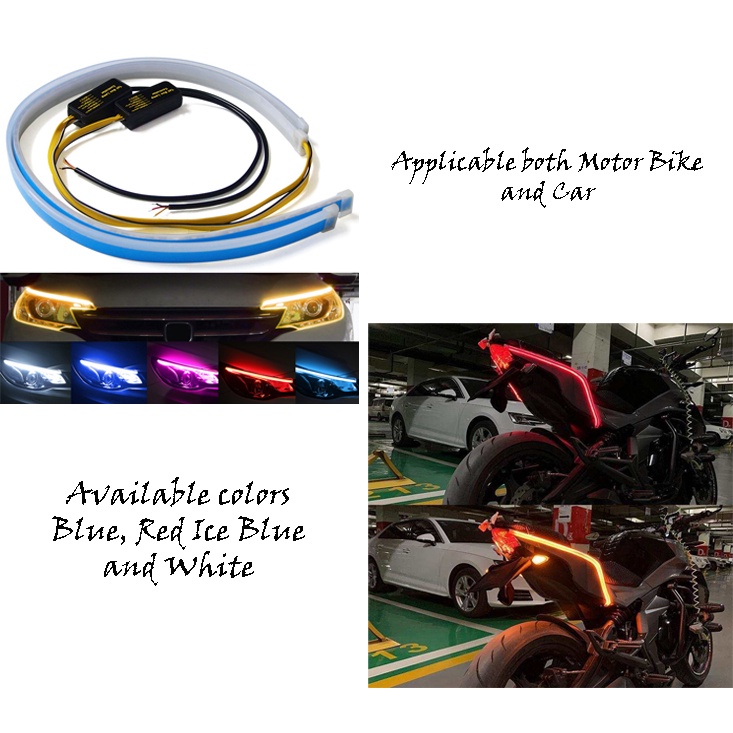 Flexible Waterproof DRL LED Light Strip for car and bike in pair (2 Pcs ...