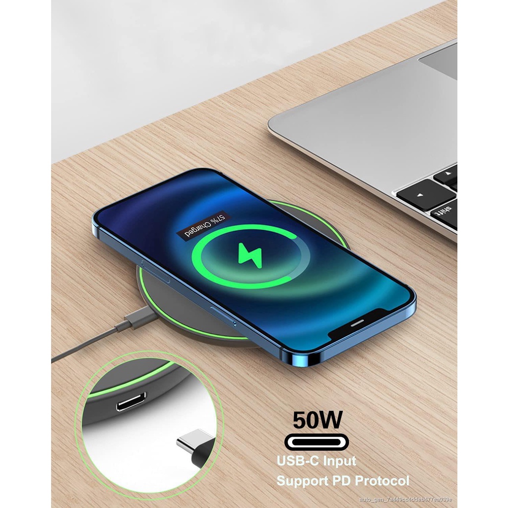 50w Qi Wireless Charger For Iphone 13 12 11 Pro Xs Max Mini X Xr Induction Fast Wireless ...
