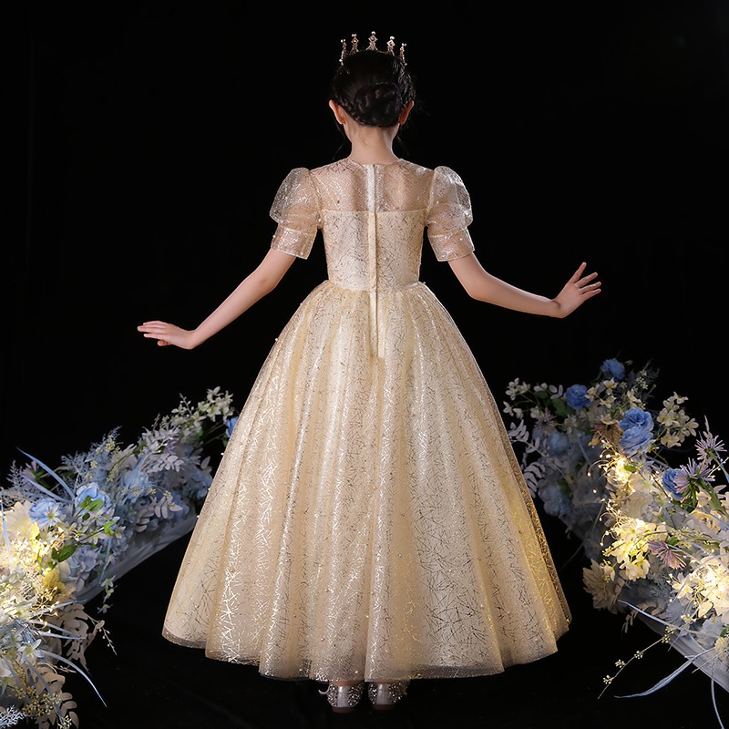 ชุดเดรสเด็กแฟชั่นชุดเจ้าหญิงเครื่องแต่งกายเปียโนตะวันตกชุดราตรีวันเกิดเด็กผู้หญิงระดับไฮเอนด์ชุด