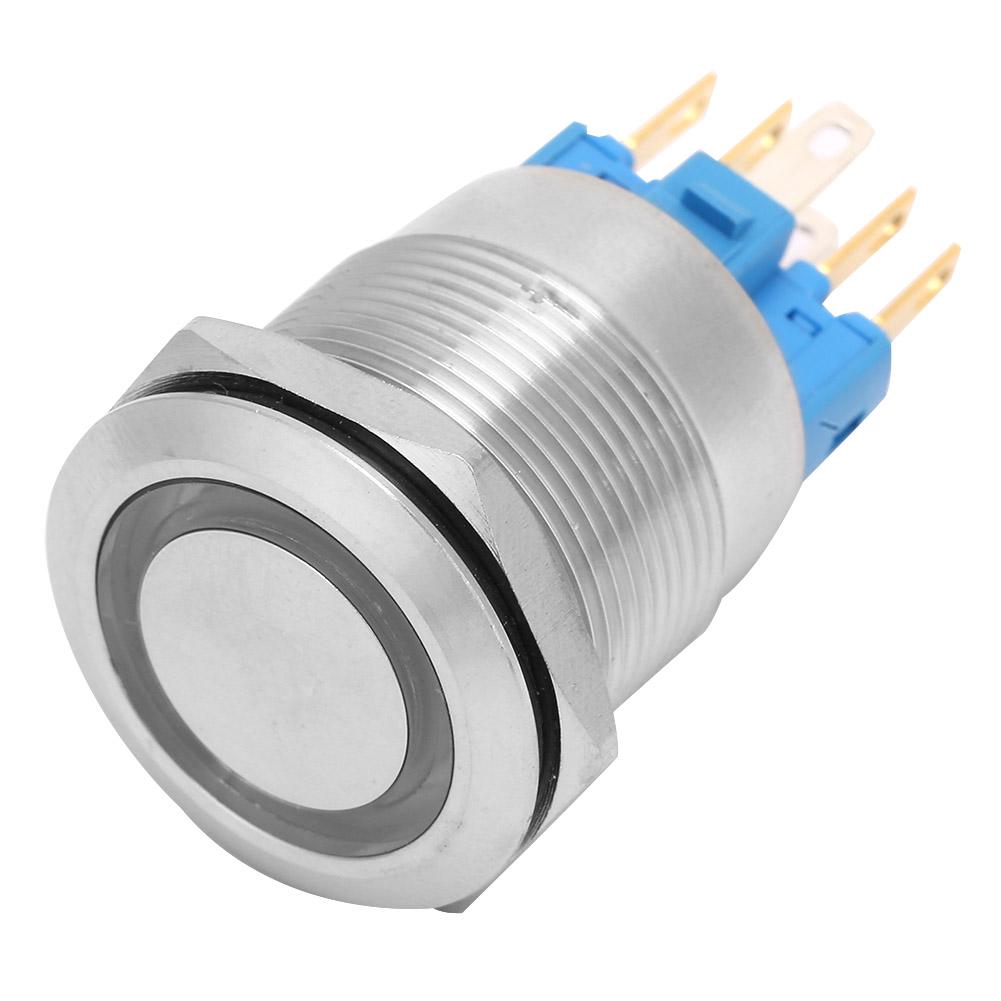 20Pcs 22mm Self-locking Flat Ring Head with Light Stainless Steel ...